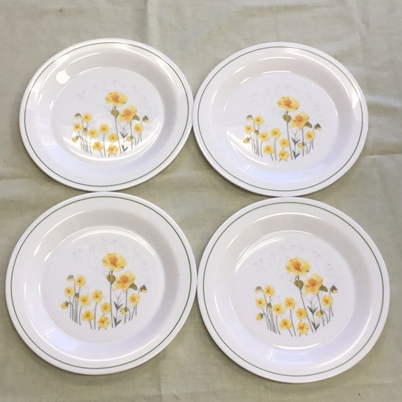 arcopal France | Dining | Vintage Arcopal 4 Dinner Plates Yellow ...